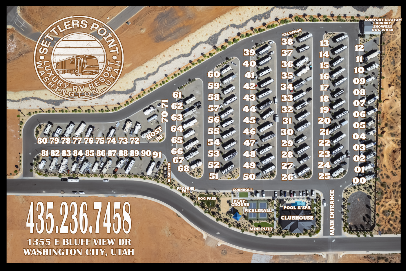 Resort Map - Settlers Point Luxury RV Resort